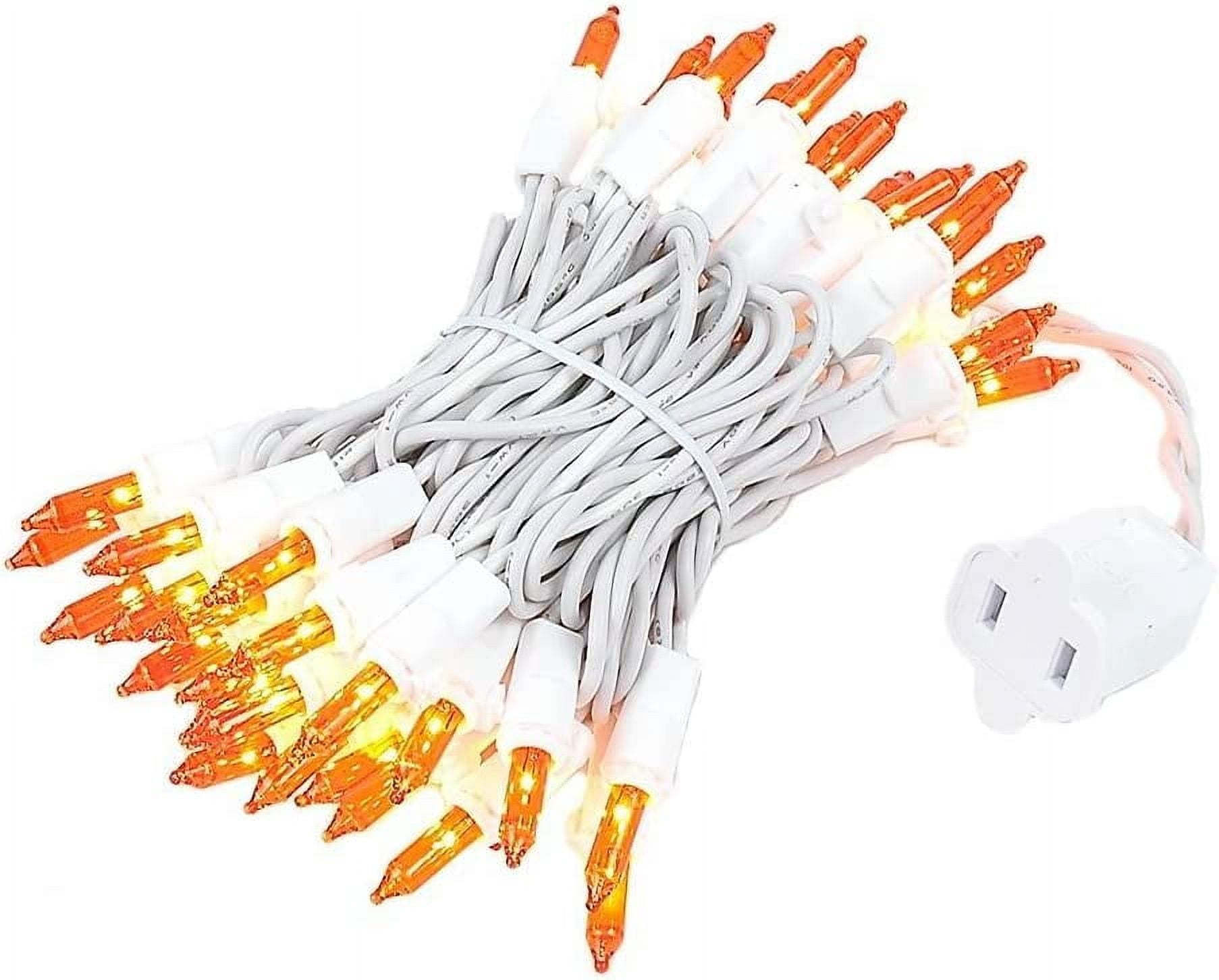 PLUMYHG-11 Feet 50 Bulb Incandescent Mini Light String, Amber with 2.5 ...