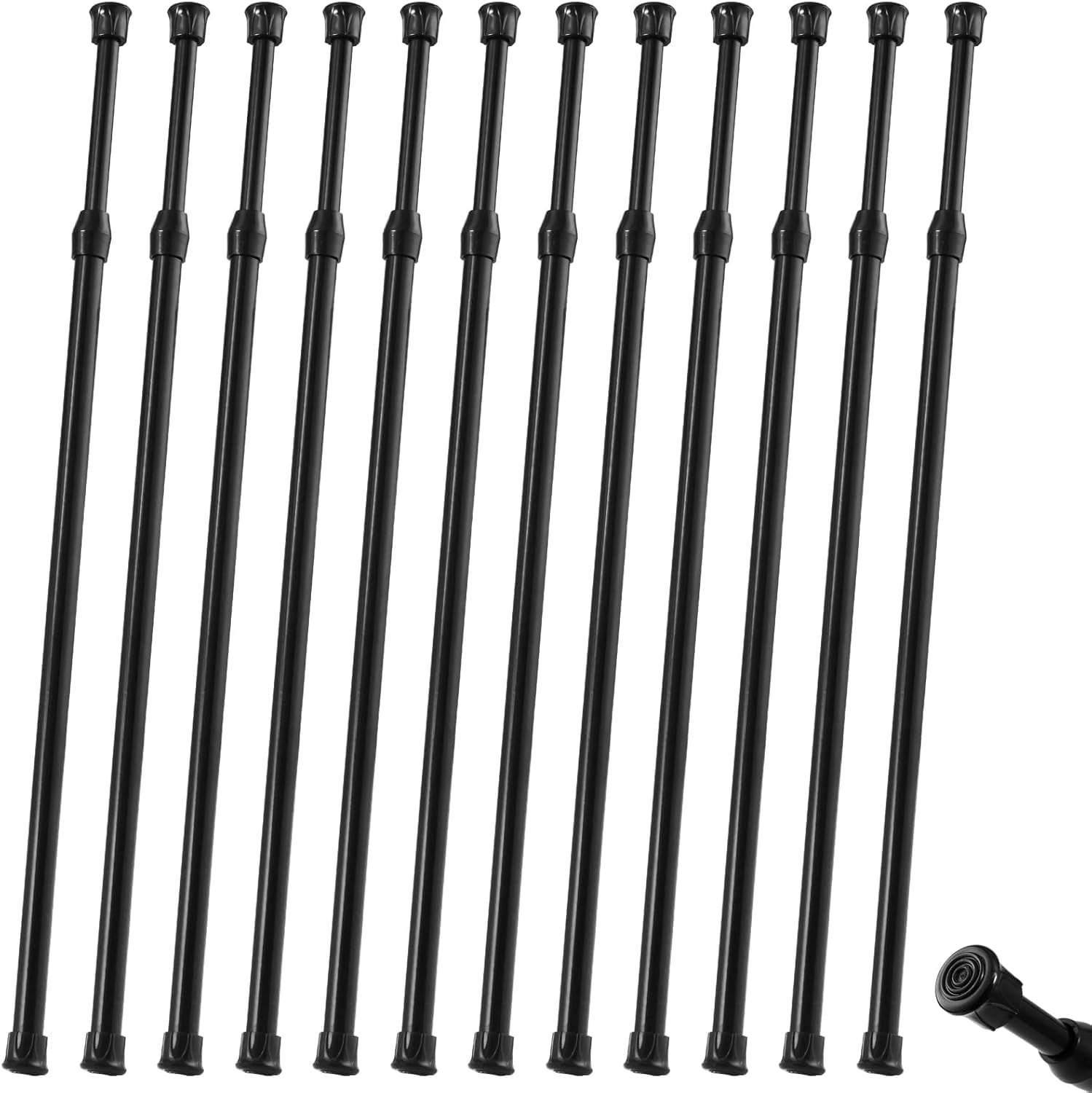 PLUMYHG-12 Packs Small Tension Rods 16 to 28 inch, Spring Loaded ...