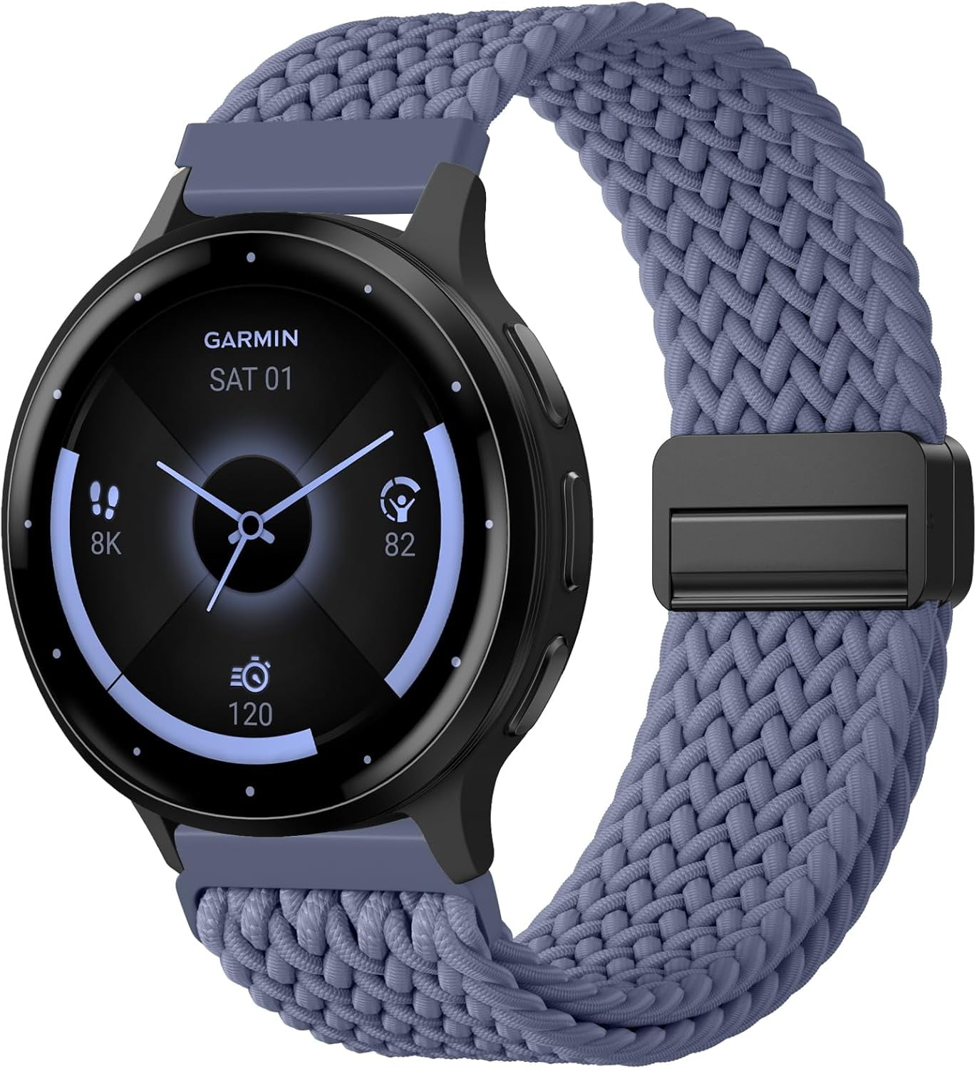 PLUMYHG-18mm Magnetic Braided Nylon Bands Compatible with Garmin ...