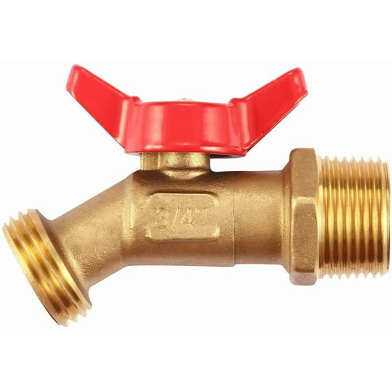 PLUMYHG-2 PCS Heavy Duty Brass Hose Elbow Stop Valve Hose Bibb Boiler ...