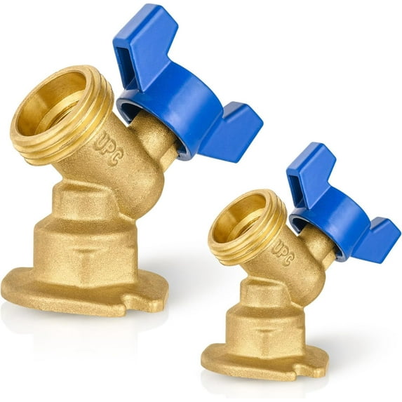 PLUMYHG-2-Pack 1/4 Turn Sillcock Hose Bibb Valve, 1/2" FIP Inlet x 3/4 ...