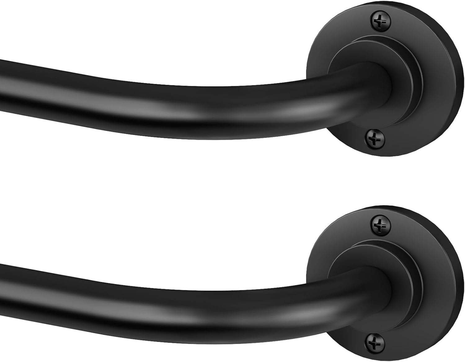 PLUMYHG-2 Pack Curtain Rods for Windows 28 to 48 inch, 5/8 Inch Black ...