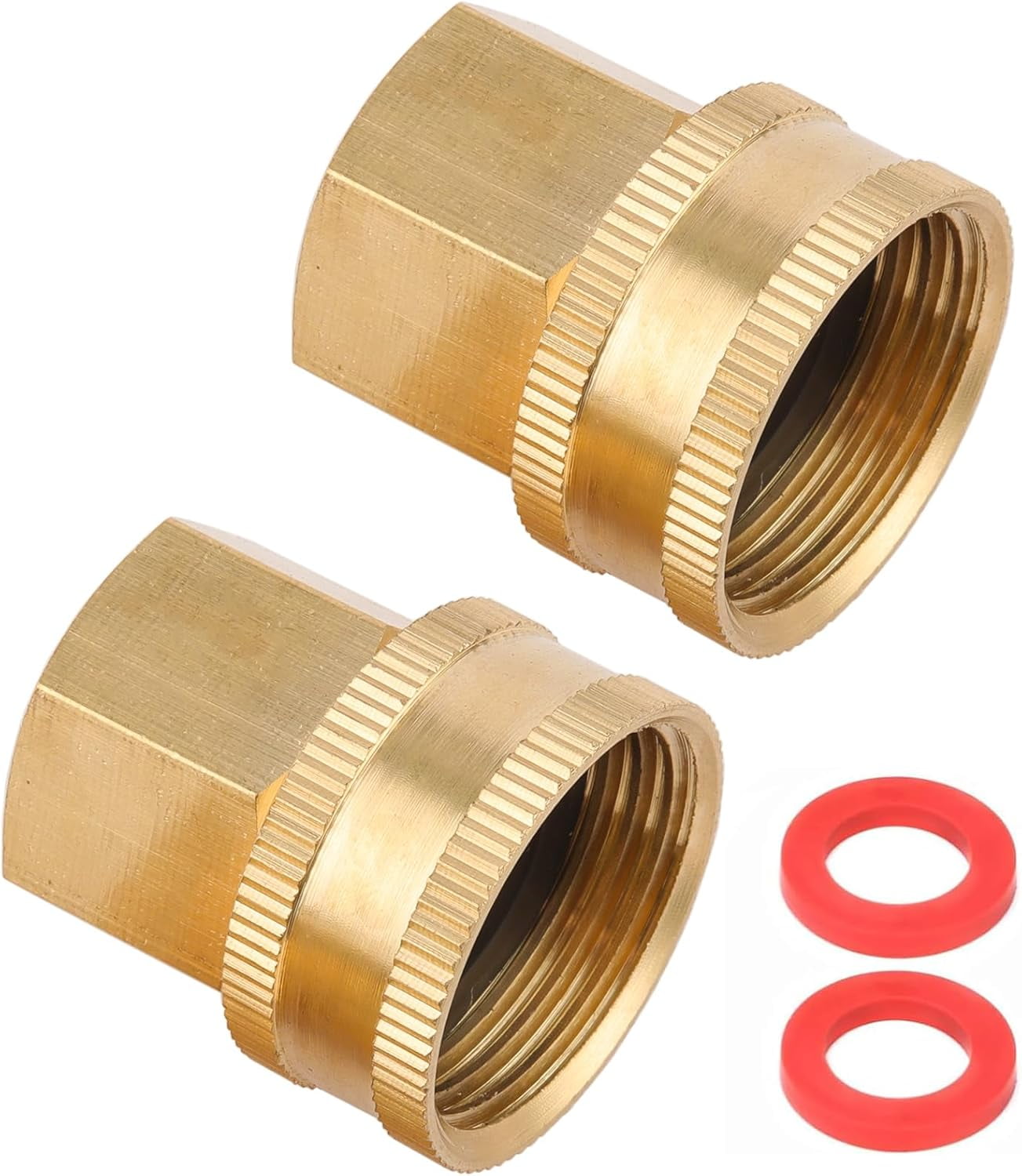 PLUMYHG-2 Pack Garden Hose Adapter,1/2" NPT to 3/4" GHT Connector with ...