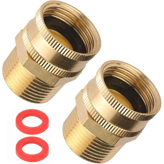 PLUMYHG-2 Pack Garden Hose Adapter,3/4" NPT X 3/4" GHT Connector with ...
