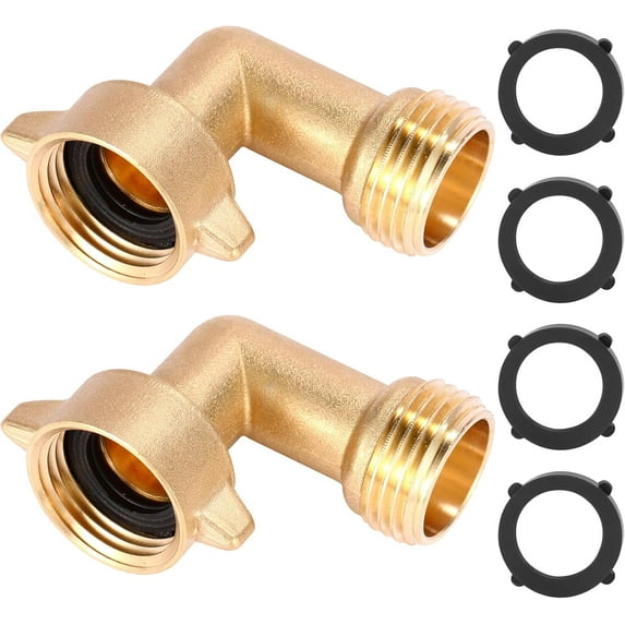 PLUMYHG-2 Pack Garden Hose Elbow Connector 90 Degree, 3/4" Heavy Duty ...