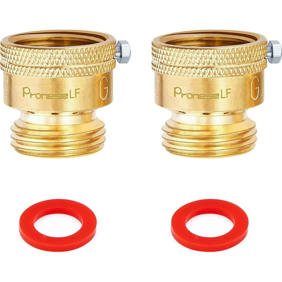 PLUMYHG-2 Pack Lead-Free Brass 3/4" Inch MHT Hose Bibb Connector ...