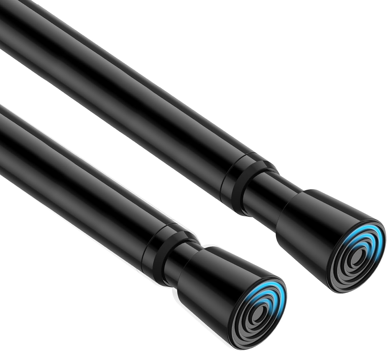 PLUMYHG-2 Pack Spring Tension Curtain Rod 32.5 to 58 inch Adjustable ...