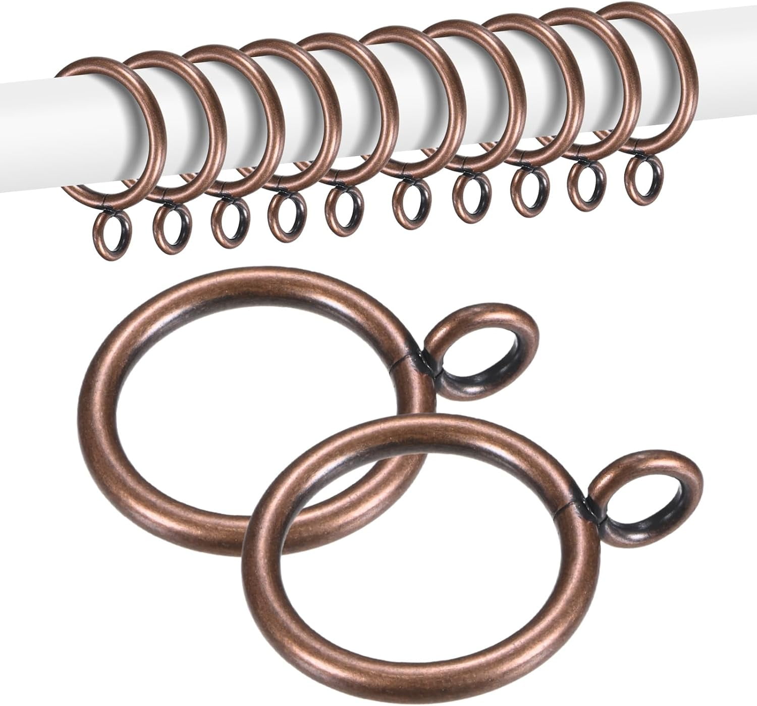PLUMYHG-20-Pack Curtain Ring with Eyelet 1 Inch ID Fits Up to 3/4 Inch ...