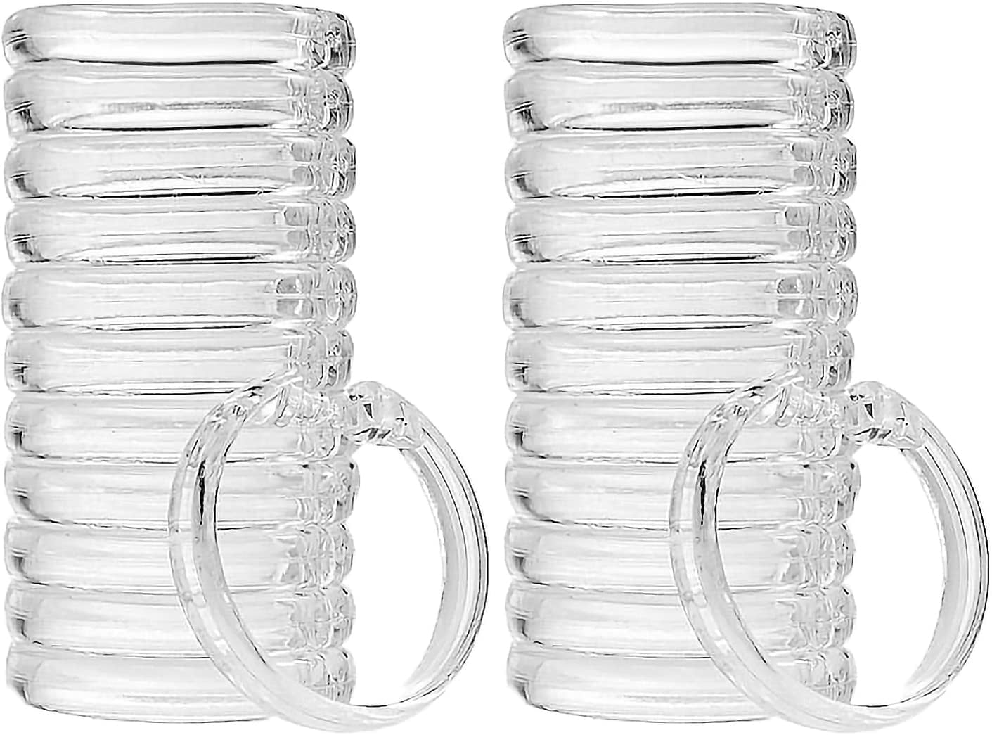 PLUMYHG-24 PCS Clear Plastic Shower Curtain Rings, Easy Snap Closure ...