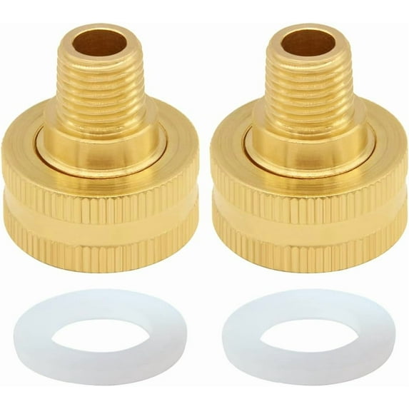 PLUMYHG-2PCS Brass Garden Hose Reducer Swivel Connector 3/4"GHT Female ...
