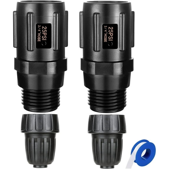 PLUMYHG-2pcs Garden Hose Pressure Regulator 25 PSI, 3/4" FHT × 3/4 ...