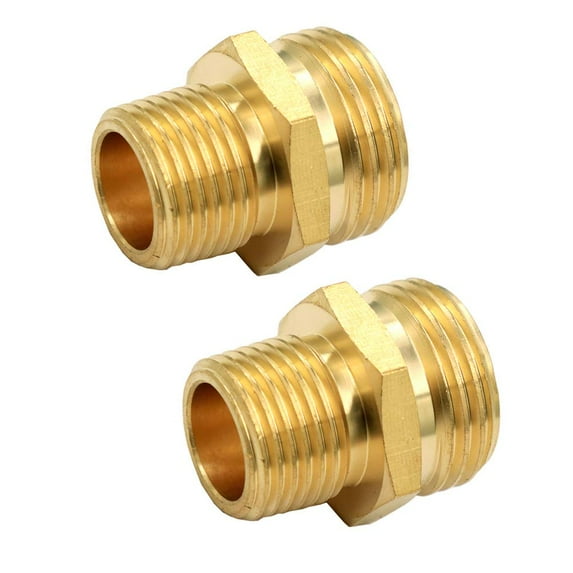 PLUMYHG-3/4” GHT Male x 1/2” NPT Male Connector, Brass Garden Hose ...