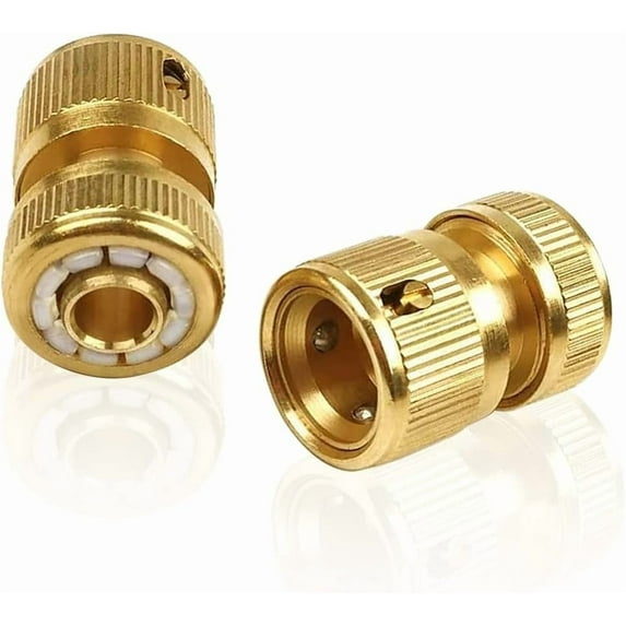 PLUMYHG-3/4" ID Hose Brass Fitting Closed Flow Garden Tools Quick ...