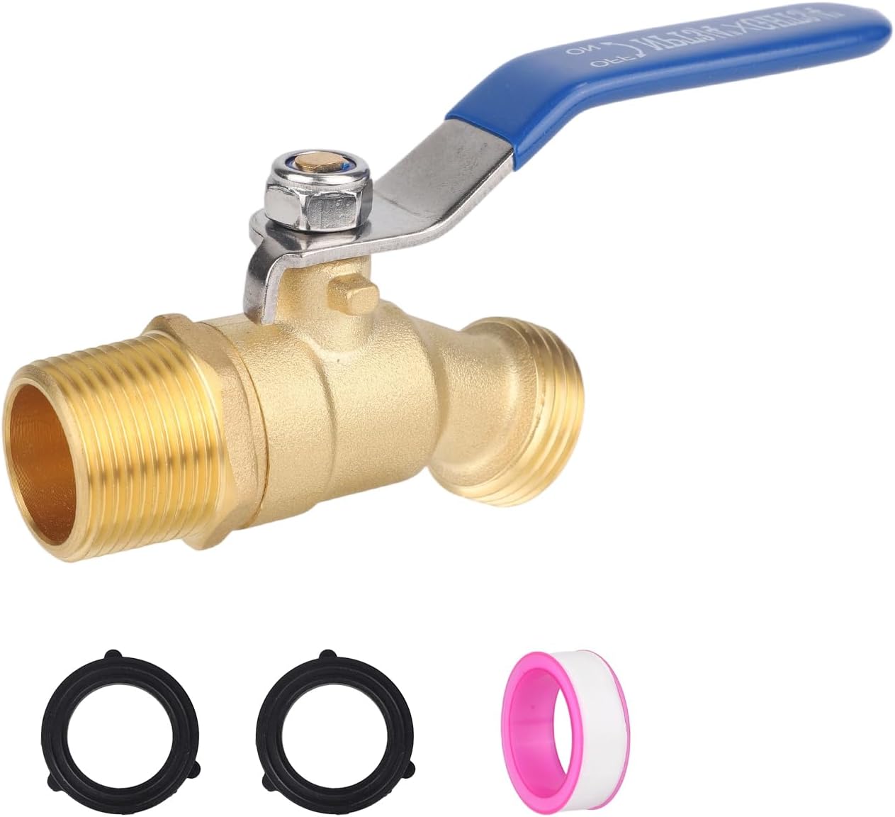 PLUMYHG-3 4 NPT Inlet x 3 4 GHT Outlet Brass Male Hose Faucet, Long ...