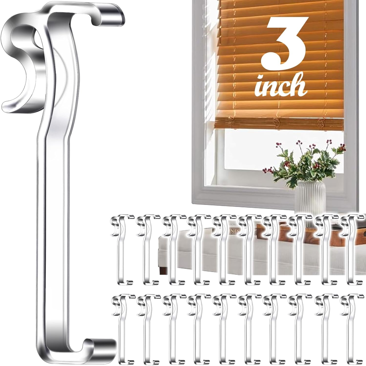 PLUMYHG-3 Inch Valance Clips, Clear Plastic Valance Clips for ...