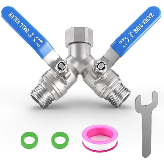PLUMYHG-304 Stainless Steel Garden Hose Splitter 2 Way Heavy Duty, Full ...