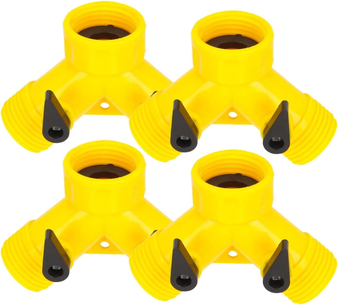 PLUMYHG-4 Pack Garden Hose Splitter 2 Way Y Hose Adapter, 3/4" Plastic ...