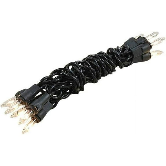 PLUMYHG-5.5 Feet 10 Bulb Clear Mini Light String on Black Wire, Non ...