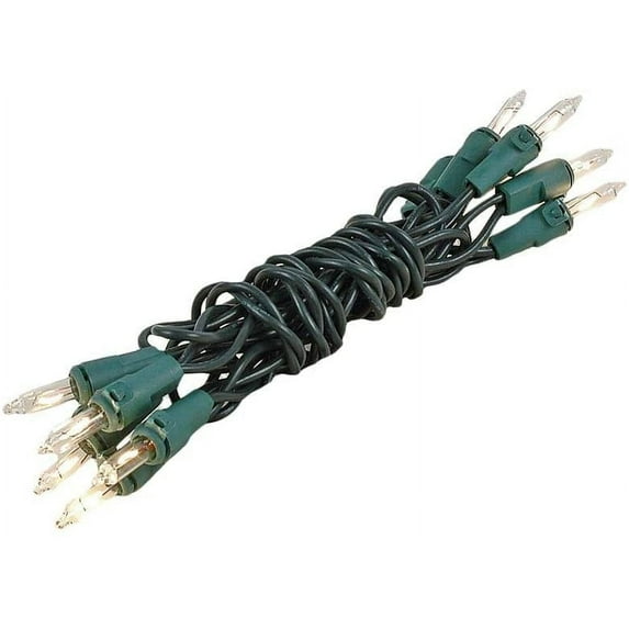 PLUMYHG-5.5 Feet 10 Bulb Clear Mini Light String on Green Wire, Non ...