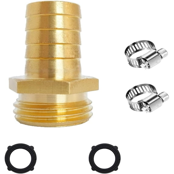 PLUMYHG-5/8" Barb x 3/4" Male GHT Thread Hex Brass Garden Water Hose ...