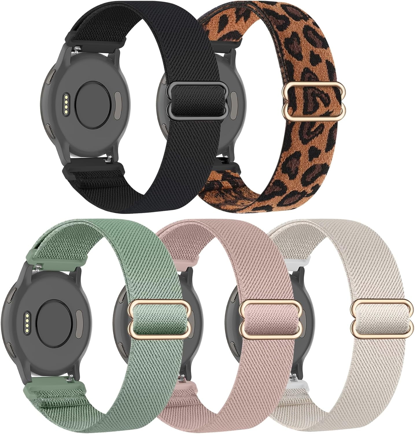 PLUMYHG-5 Pack Stretchy Nylon Watch Bands Compatible with Garmin Venu ...