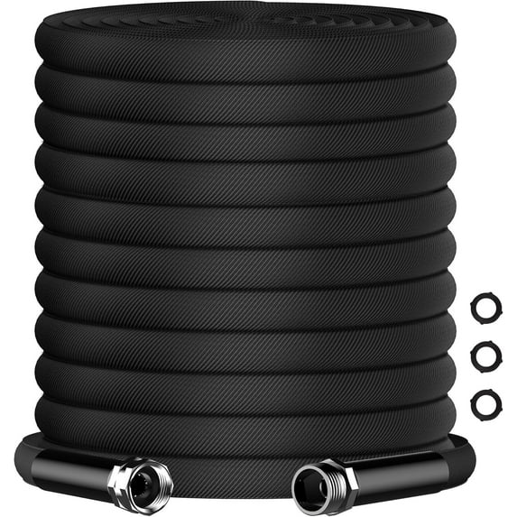 PLUMYHG-50FT Garden Hose Non-Expandable Water Hose, Lightweight Flat ...