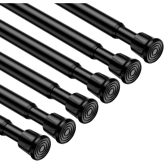 PLUMYHG-6 Pack Spring Tension Rods 16-28 Inches,5/8" Diameter Black ...