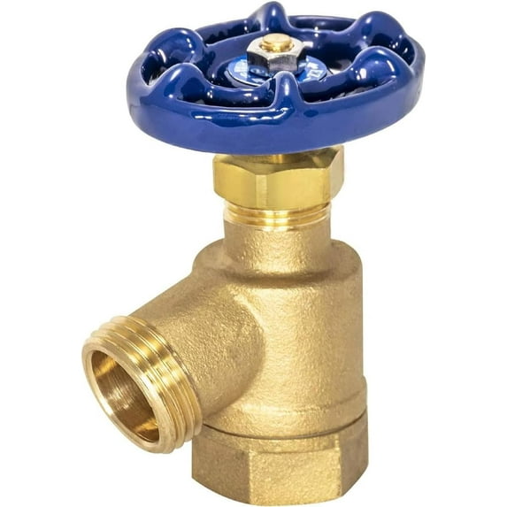 PLUMYHG-Bent Nose Garden Hose Valve, 3/4 in FIP x 3/4 in MHT, Brass ...