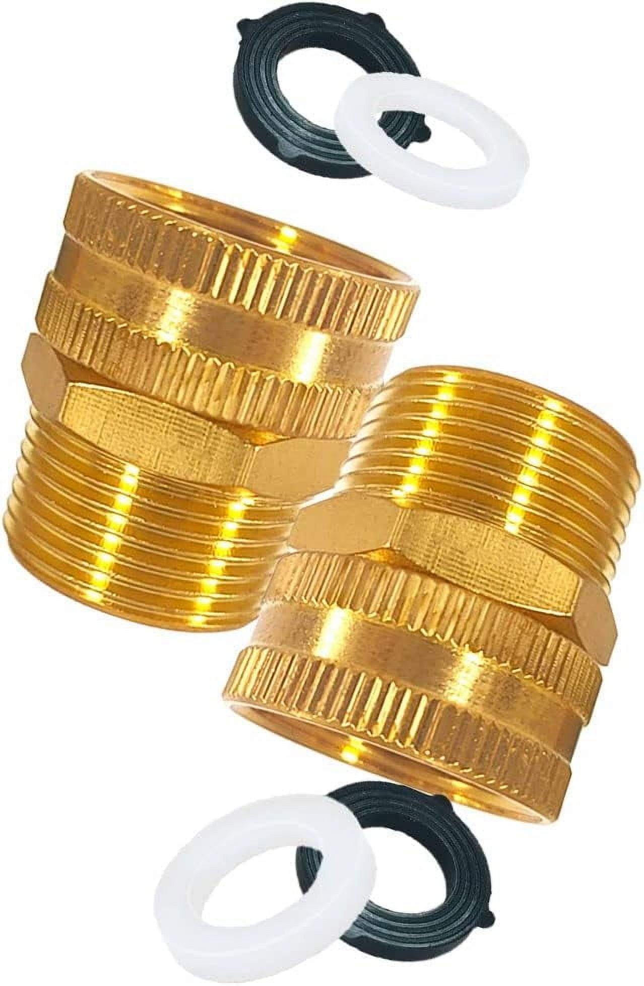 PLUMYHG-Brass Garden Female Hose Fitting Connector, 3/4 GHT Female x 3/ ...