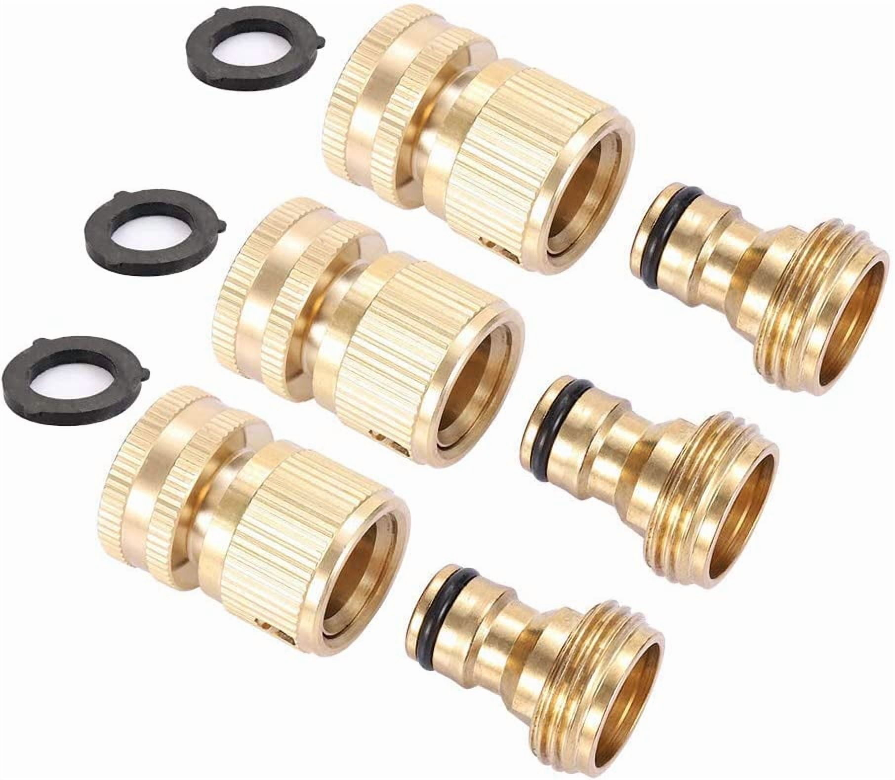PLUMYHG-Brass Garden Hose Quick Connector Kit, Quick Disconnect Hose ...