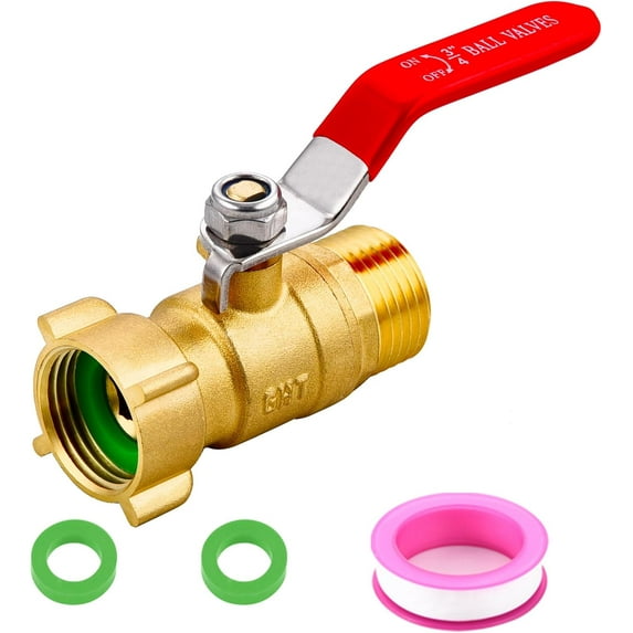 PLUMYHG-Brass Garden Hose Shut Off Valve Full Flow, No Restricted-Flow ...
