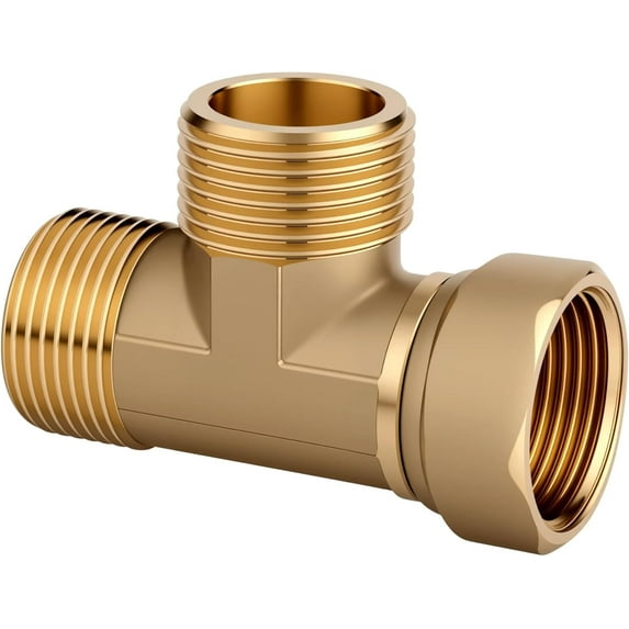 PLUMYHG-Brass Garden Hose Tee Fitting 3/4" GHT Female x Male x Male ...