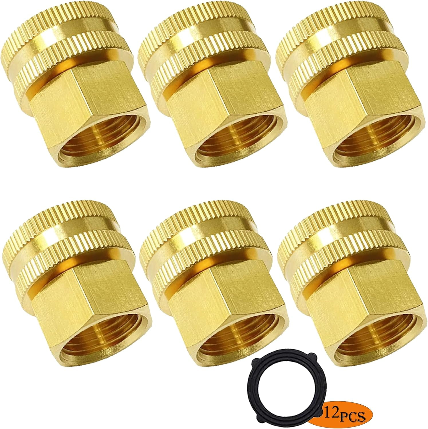 PLUMYHG-Brass Garden Hose Threaded 3/4 GHT Female to 1/2 NPT Female ...