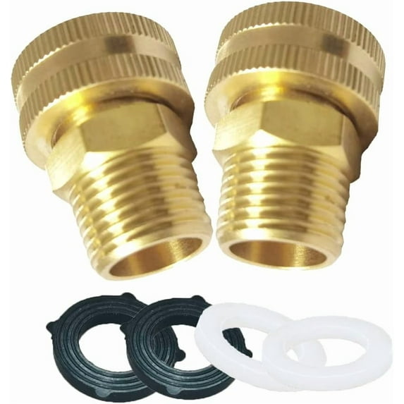 PLUMYHG-Brass Garden Hose Threaded 3/4 GHT Female x 3/4 GHT Male ...