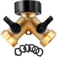 PLUMYHG-Brass Heavy Duty 2 Way Y Valve Garden Hose Splitter Adapter ...
