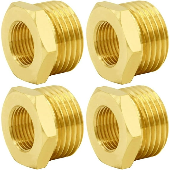 PLUMYHG-Brass Hex Bushing Reducer 3/8" NPT Female × 3/4" GHT Male ...