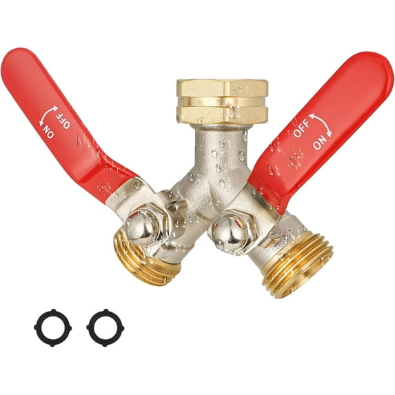 PLUMYHG-Brass Hose Splitter, High Flow Splitter, Full Flow Hose ...