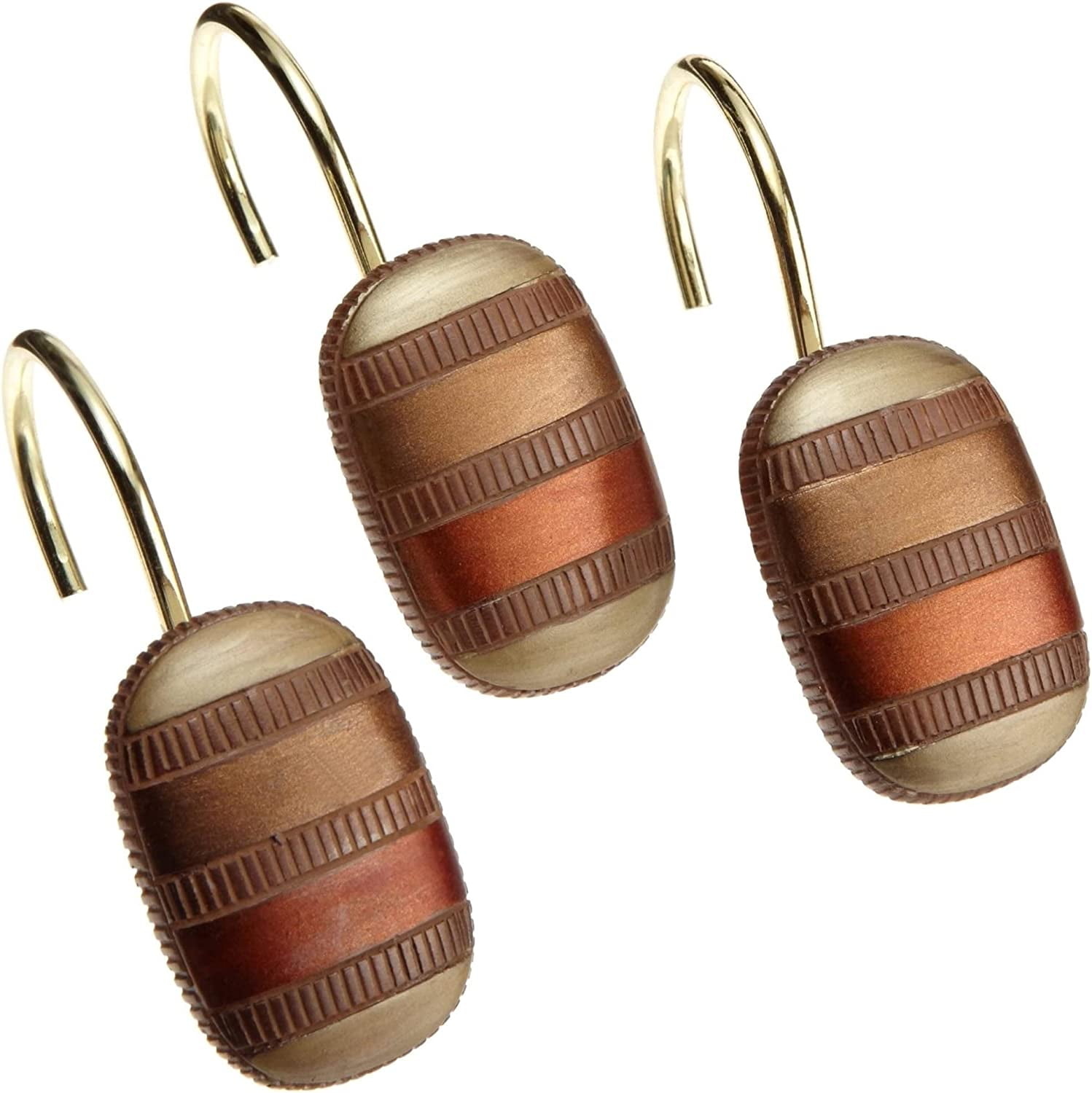 PLUMYHG-Contempo Shower Hooks Set - Rust-Proof Curtain Rings with ...