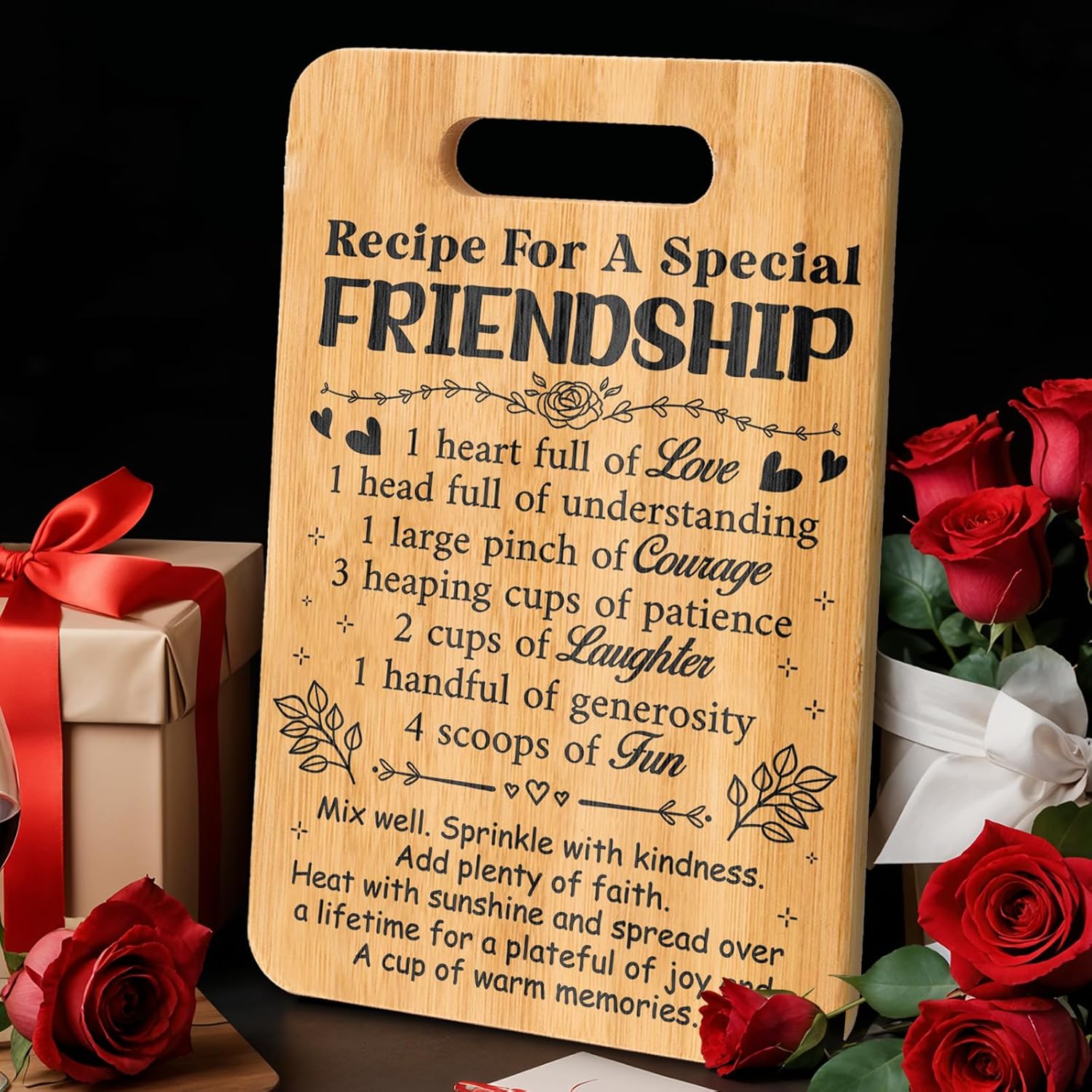 PLUMYHG-Friendship Cutting Boards Gifts for Women, Friend Birthday ...