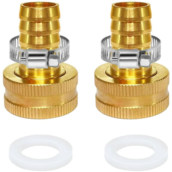 PLUMYHG-Garden Hose Adapter 2PCS 3/4GHT(F) to 1/4 Barb Garden Hose to ...