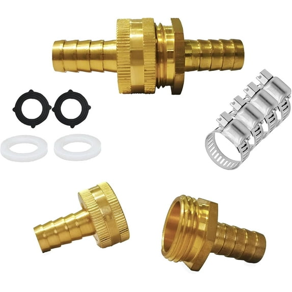 PLUMYHG-Garden Hose Adapter Brass 1/2" Garden Heavy Duty Hose Mender ...