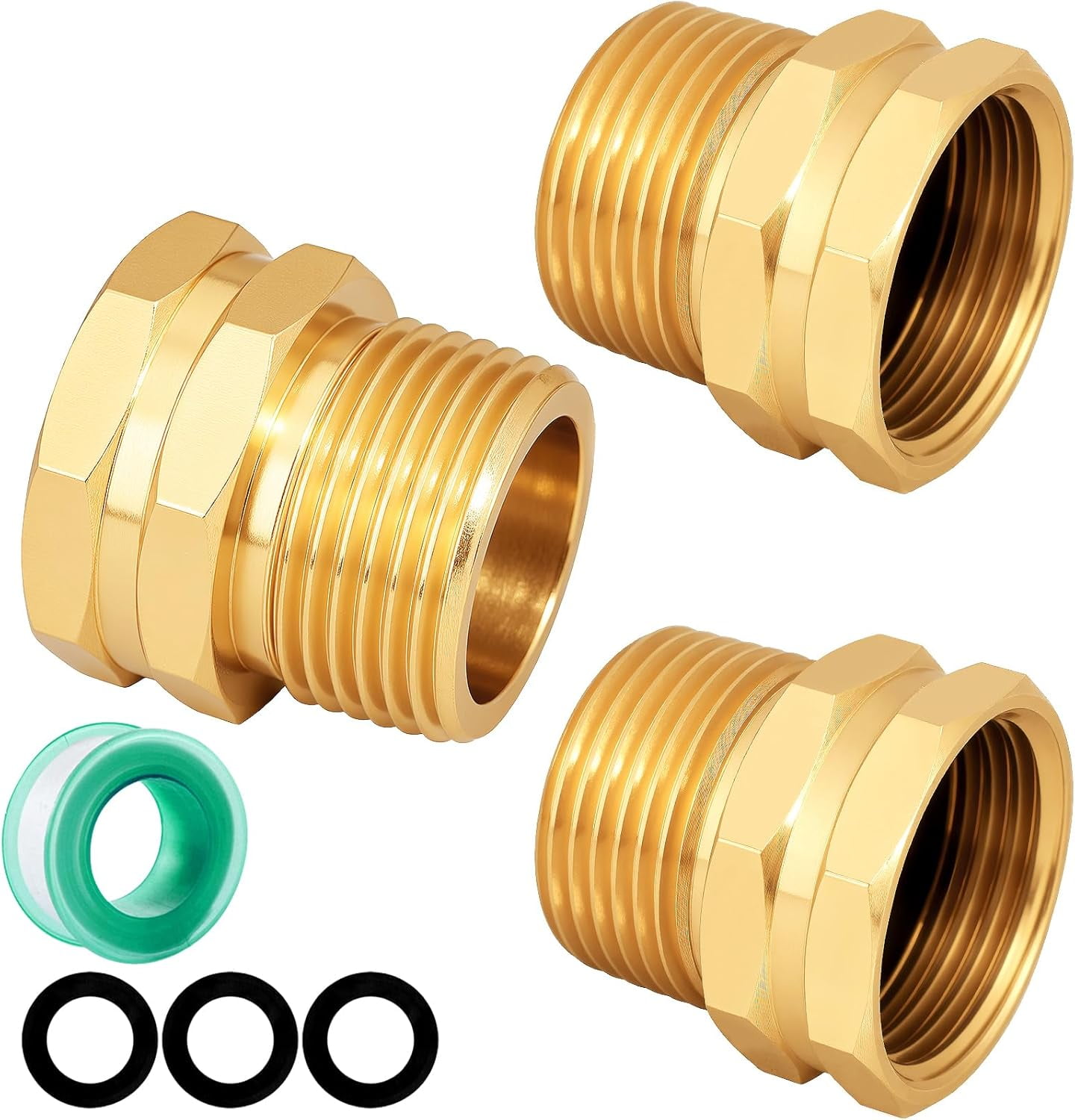 PLUMYHG-Garden Hose Adapter: Brass 3/4" GHT Female to 3/4" NPT Male ...