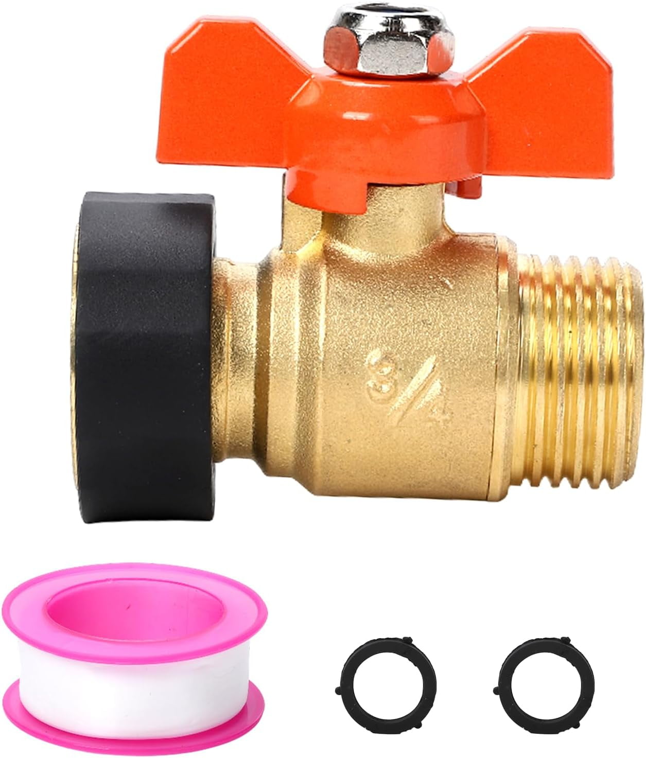 PLUMYHG-Garden Hose Brass Shut Off Valve Full Flow, No Restricted-Flow ...
