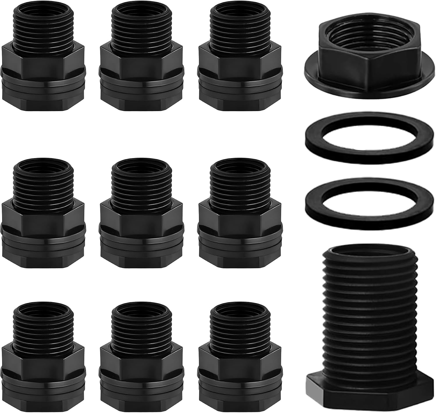 PLUMYHG-Garden Hose Bulkhead Fitting 3/4 GHT Male Threaded x 1/2 NPT ...
