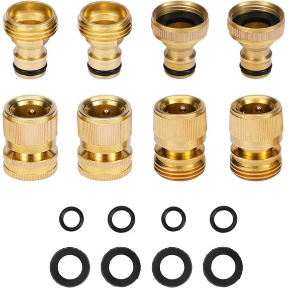 PLUMYHG-Garden Hose Quick Connect Solid Brass Garden Hose Connector ...