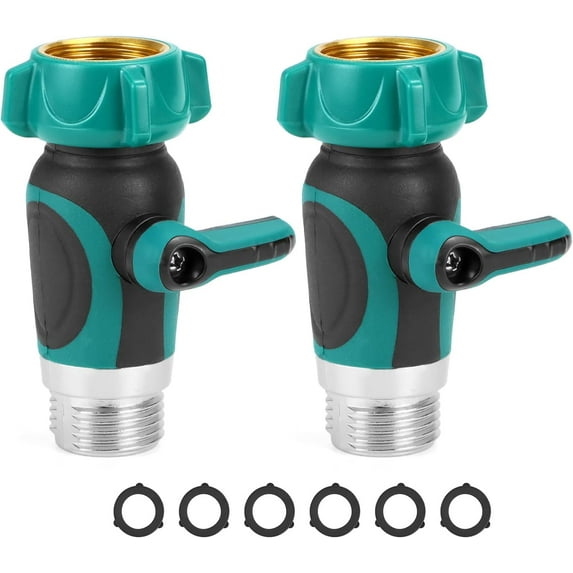 PLUMYHG-Garden Hose Shut Off Valve, Leakproof, Set of 2, Rustproof Flow ...