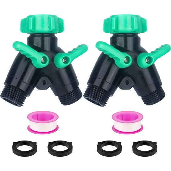 PLUMYHG-Garden Hose Splitter 2 Way Heavy Duty Plastic, for 3/4" Water ...