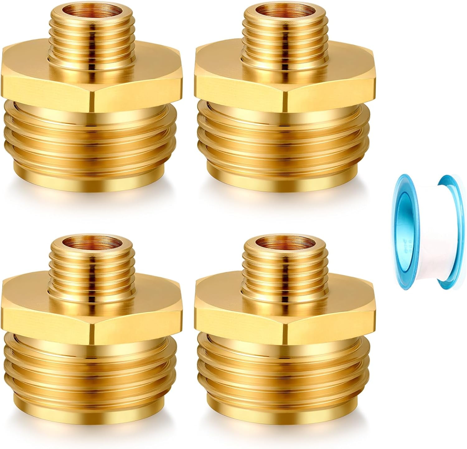 PLUMYHG-Garden Hose Thread Adapter 1/4" NPT to 3/4" GHT Brass Garden ...
