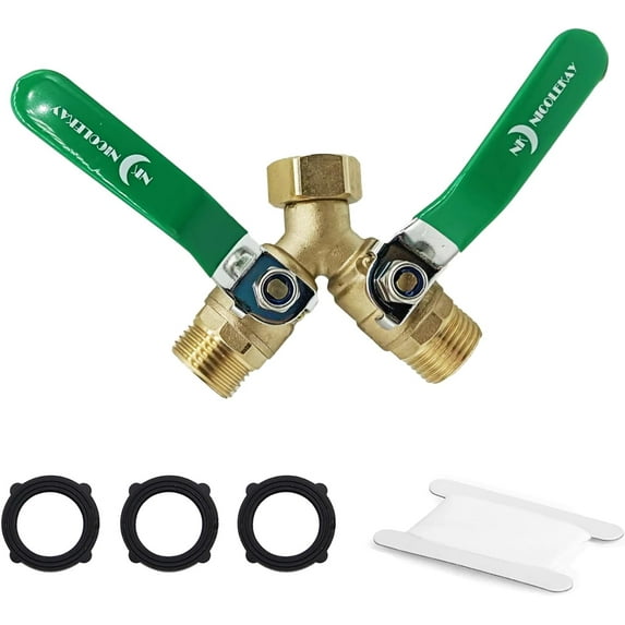 PLUMYHG-Garden Hose Y Valve Hose Splitter Brass Hose Splitter With ...
