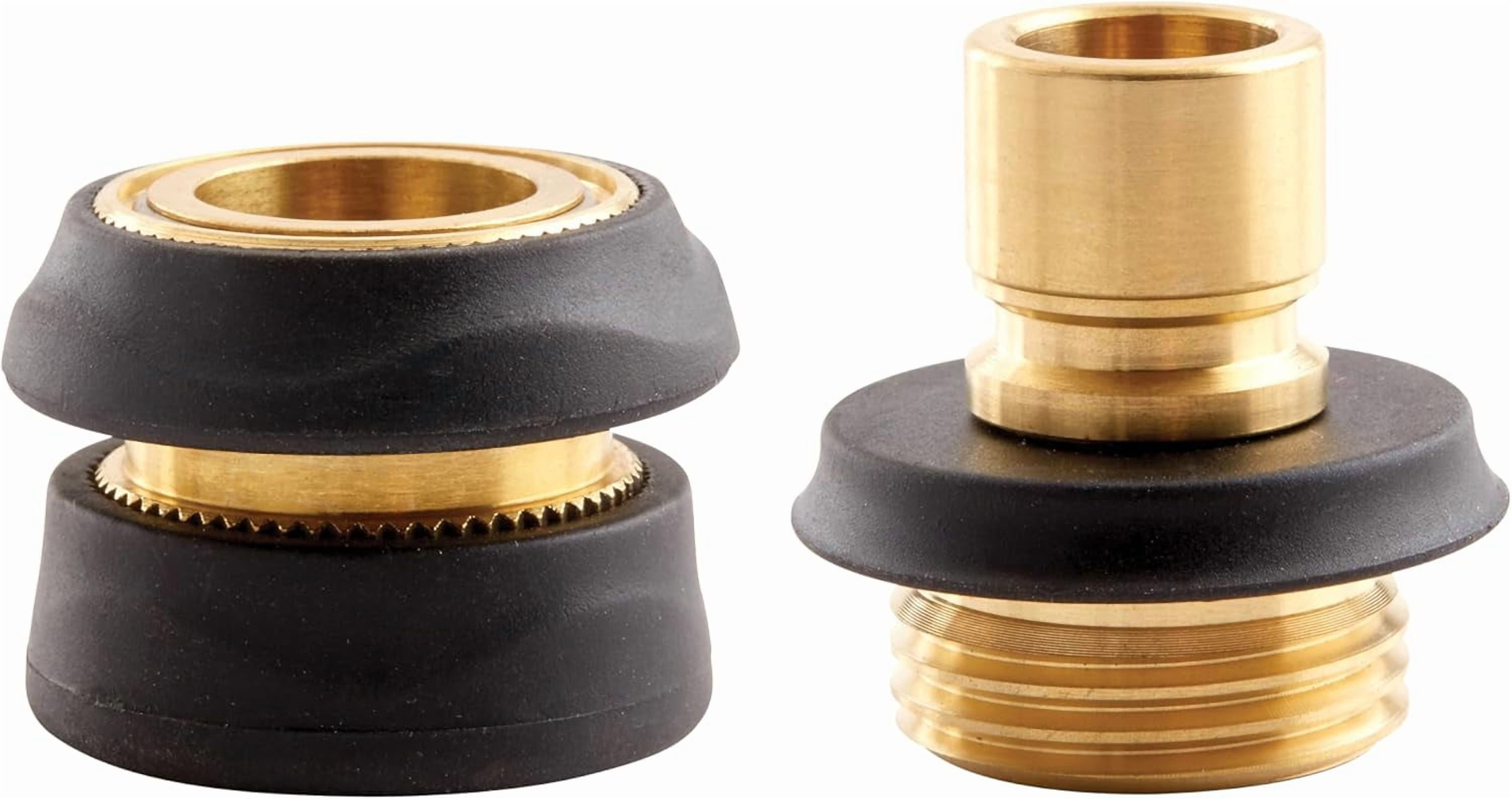PLUMYHG-Gilmour 2pc Hose Connector Set, Brass Garden Hose Quick Connect ...
